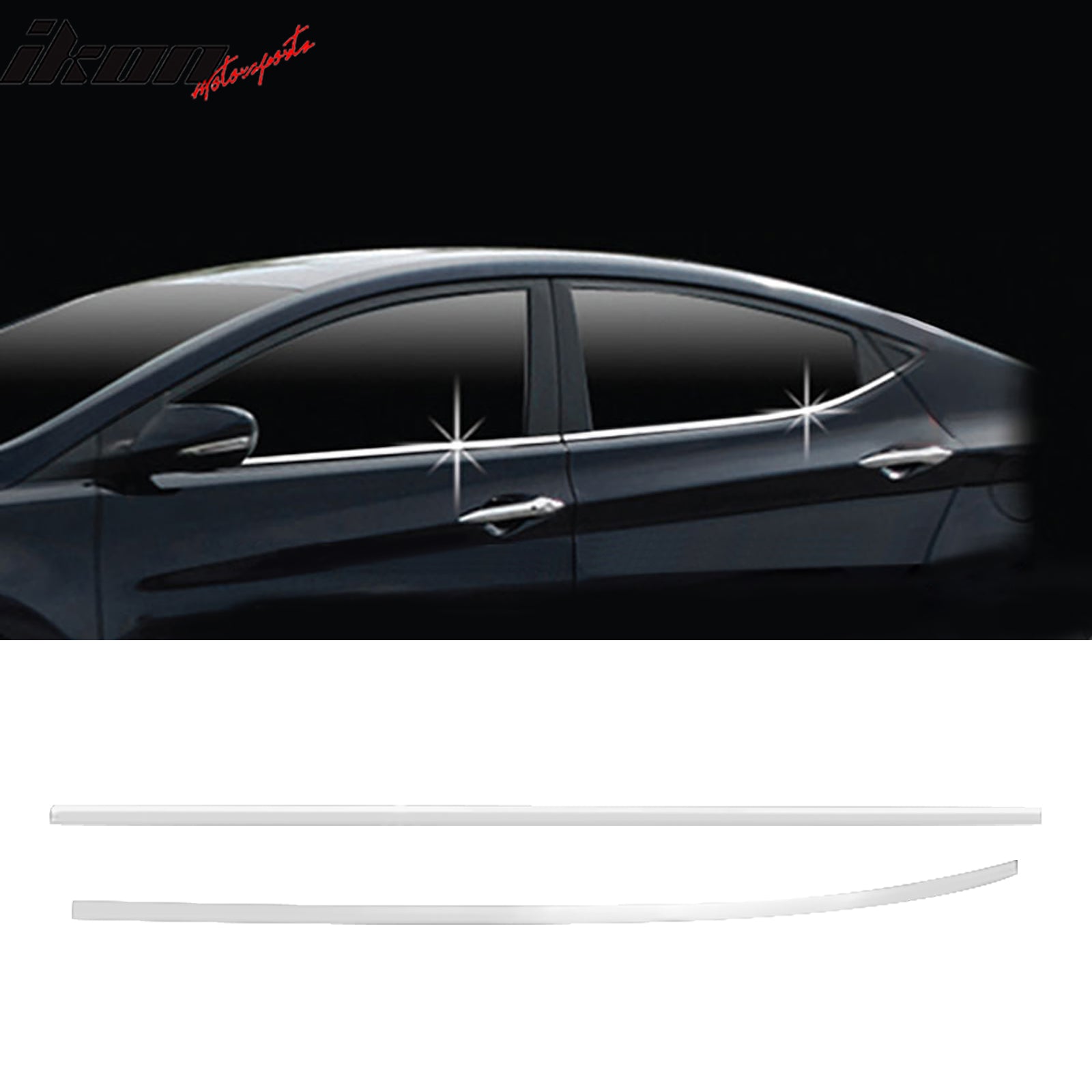 IKON MOTORSPORTS, Window Belt Molding Compatible With 2011-2016 Hyundai ...