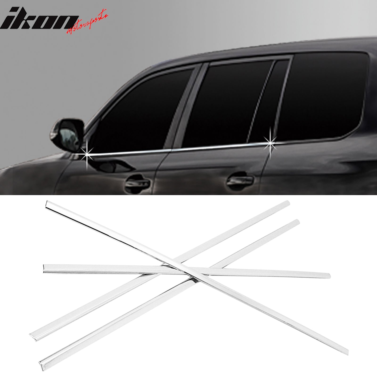 IKON MOTORSPORTS, Window Belt Molding Compatible With 2008-2017 Toyota ...