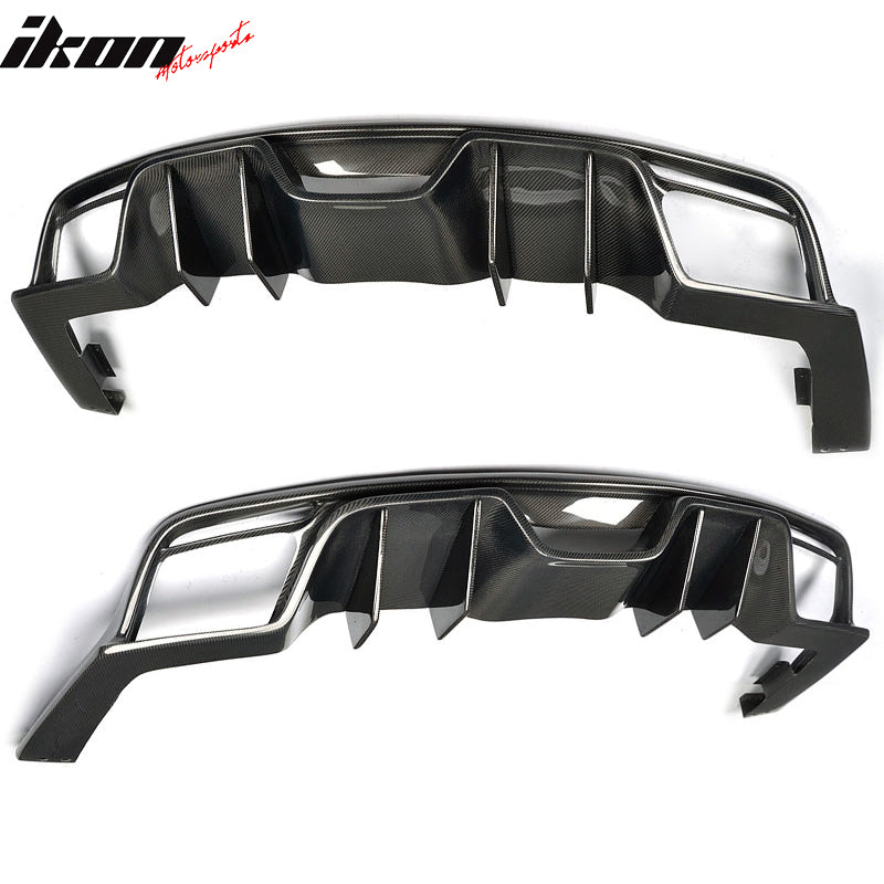IKON MOTORSPORTS, Rear Diffuser Compatible With 2015-2017 Ford Mustang ...