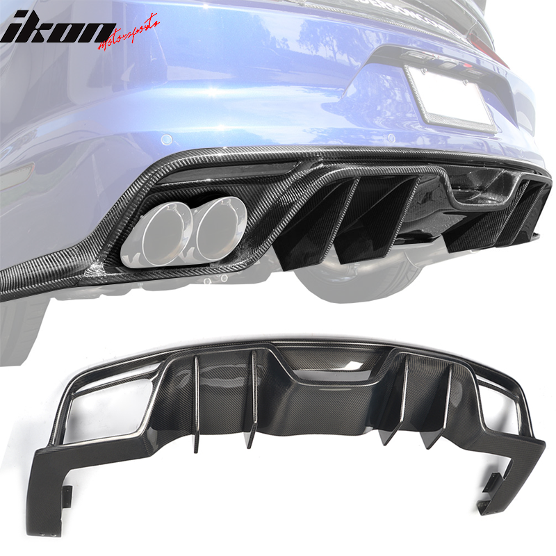 IKON MOTORSPORTS, Rear Diffuser Compatible With 2015-2017 Ford Mustang ...