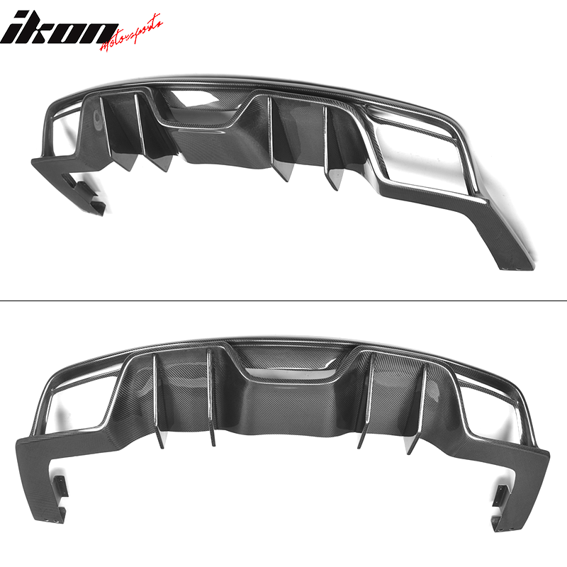 IKON MOTORSPORTS, Rear Diffuser Compatible With 2015-2017 Ford Mustang ...