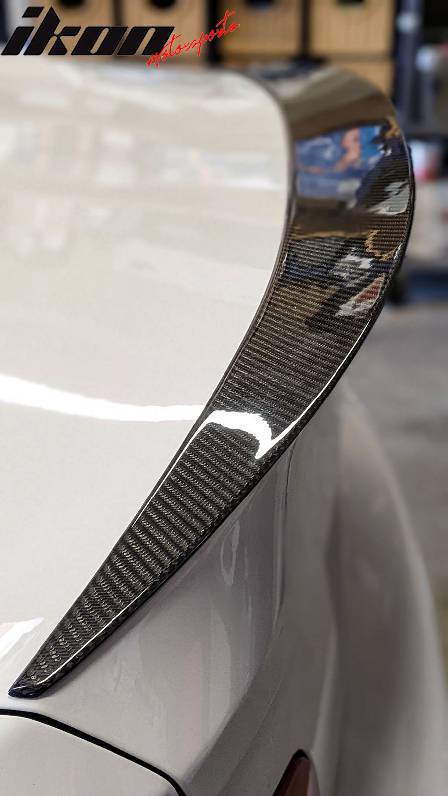 IKON MOTORSPORTS, Trunk Spoiler Compatible With 2007-2013 BMW 1 Series E82 , Matte Carbon Fiber ...