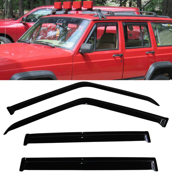 Fits 1984-2001 Jeep Cherokee XJ BJ 4PCS Window Visors Vent Sun Rain ...
