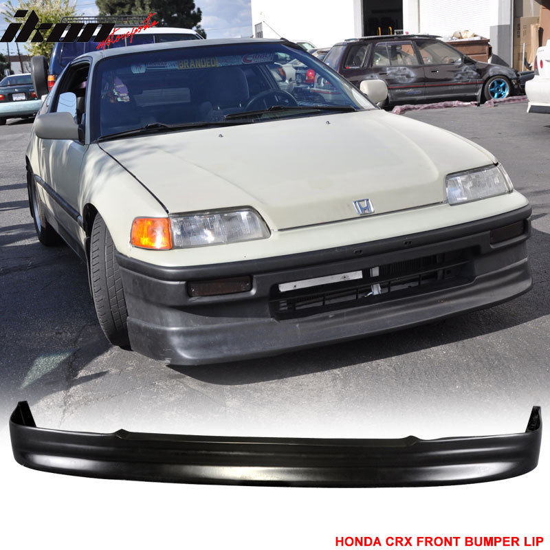 Fits 88-91 Honda CRX CS Style Front Bumper Lip Spoiler Unpainted Black ...