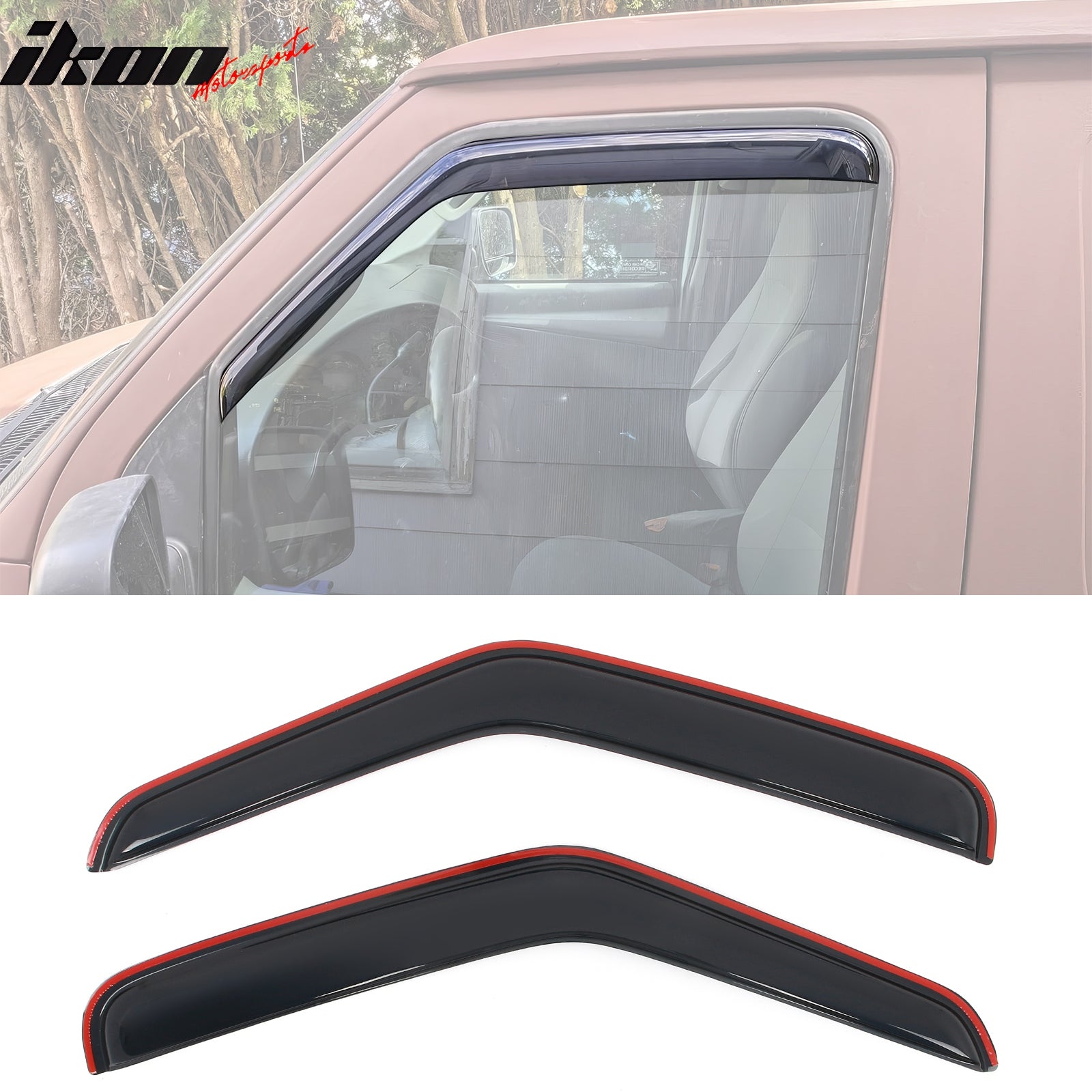 Fits 92-06 Ford Econoline E-Series Van Window Visors In-Channel ...