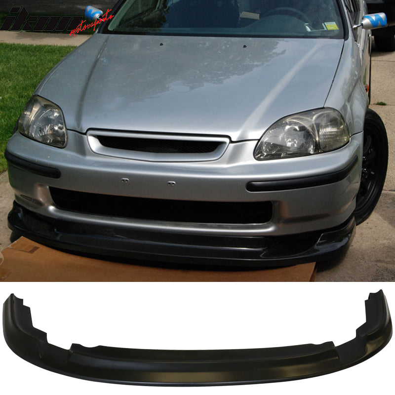Front Bumper Lip Compatible With 1996-1998 Honda Civic, JDM Style Black ...