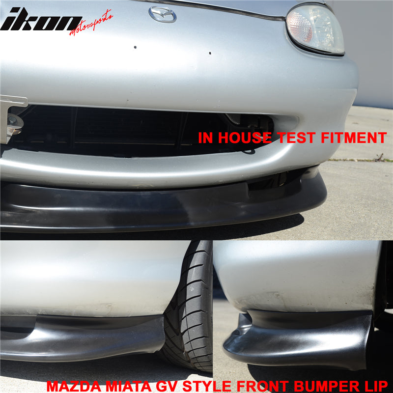 Front Bumper Lip Compatible With 1999-2000 Mazda Miata MX-5, Black PU ...