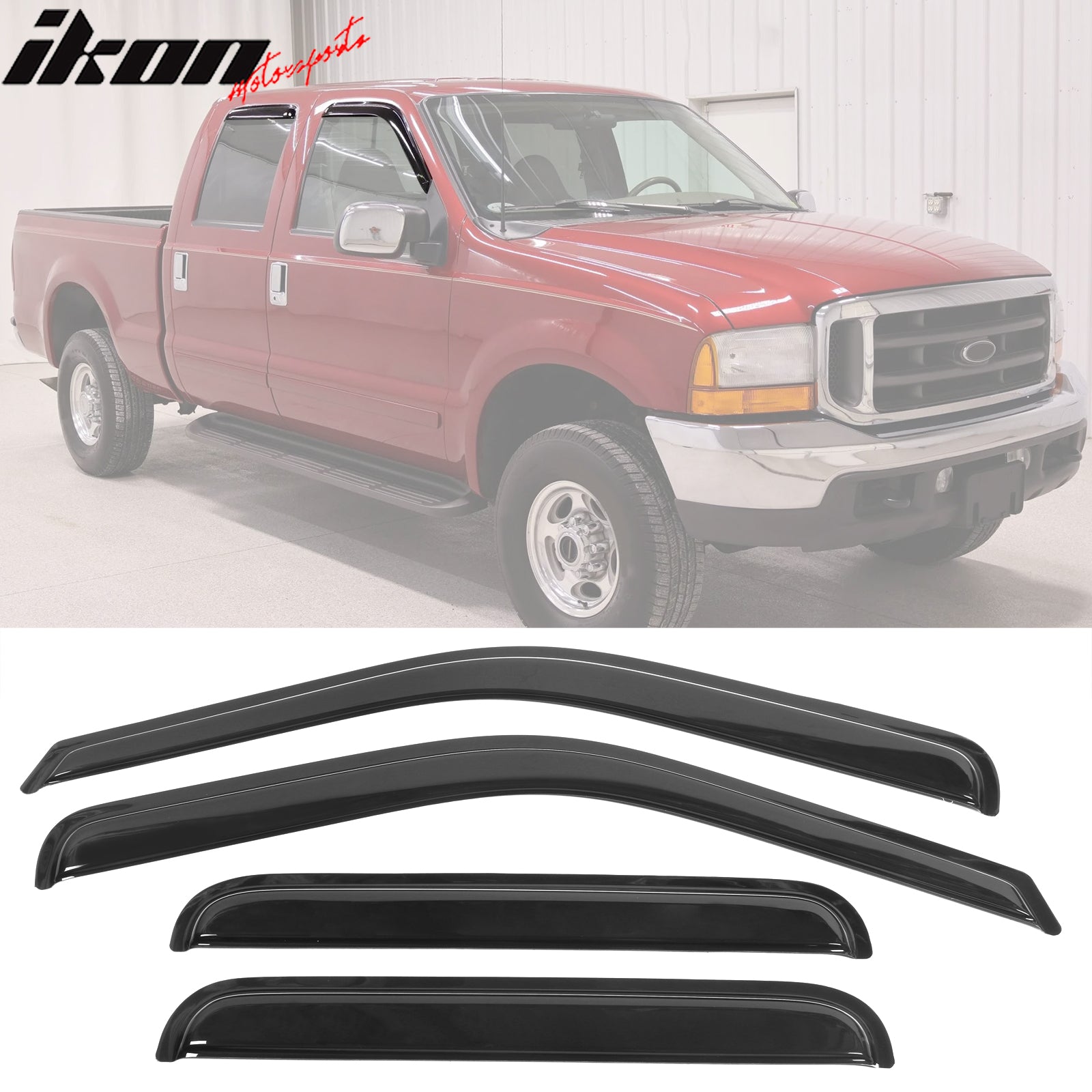 Shop Ford Window Visors: Slim Style Rain Guards for Crew Cab – Ikon ...