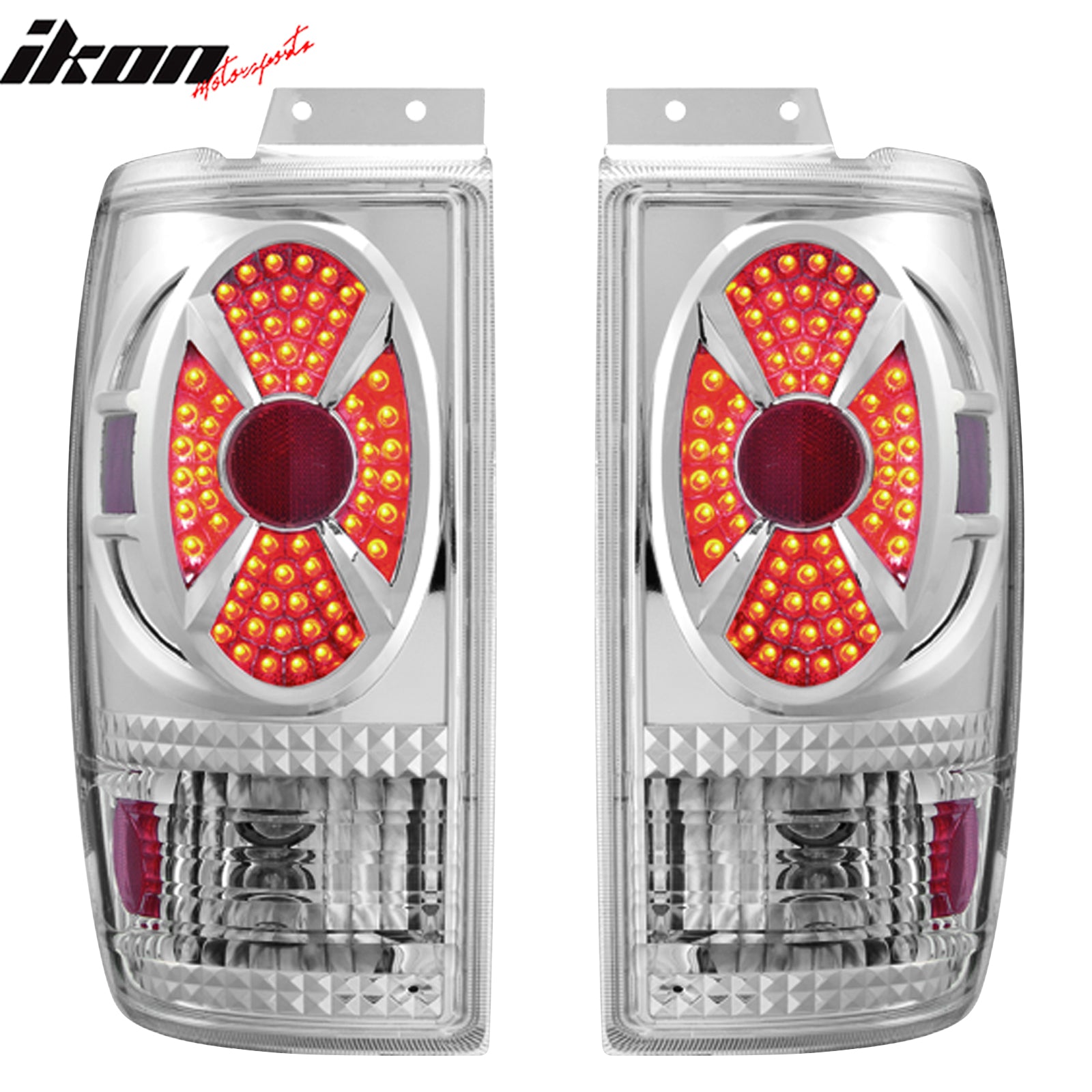 IKON MOTORSPORTS, Tail Lights Compatible with 1997-2002 Ford Expedition ...
