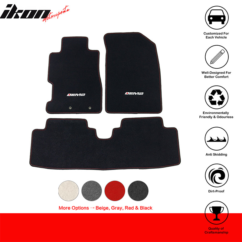 Best Car Floor Mat Carpet for 2001-2005 Honda Civic 3PCS EM2 Logo & Red ...