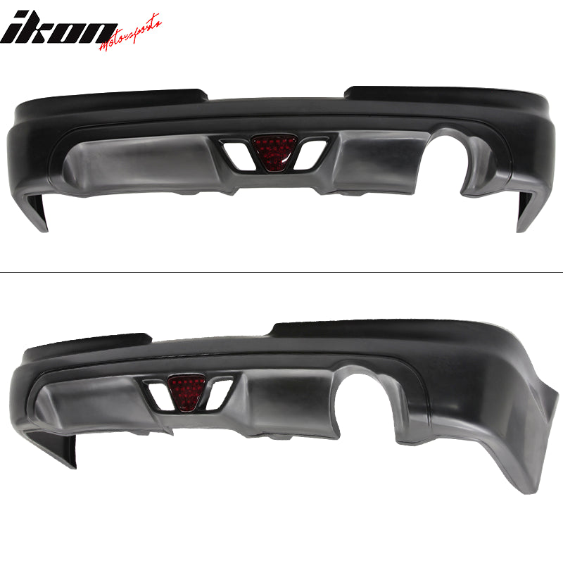 IKON MOTORSPORTS Rear Bumper Lip w/LED Brack Light, Compatible With ...
