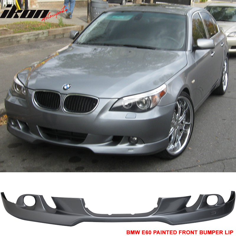 Pre-painted Front Bumper Lip Compatible With 2004-2007 BMW E60 5-Series ...