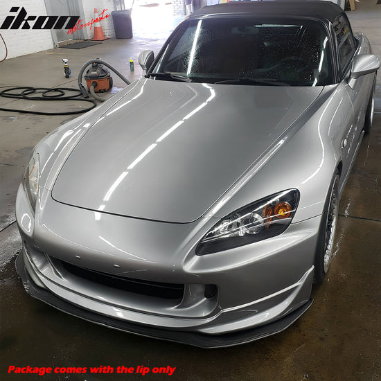 IKON MOTORSPORTS Front Bumper Lip, Compatible with 2004-2009 Honda S2000 AP2, Unpainted Black PU ...