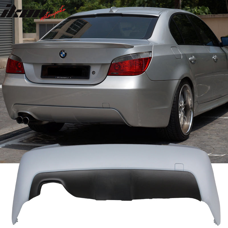 Fits 04-10 BMW E60 M-Tech Style Rear Bumper Cover w/ Twin Muffler ...