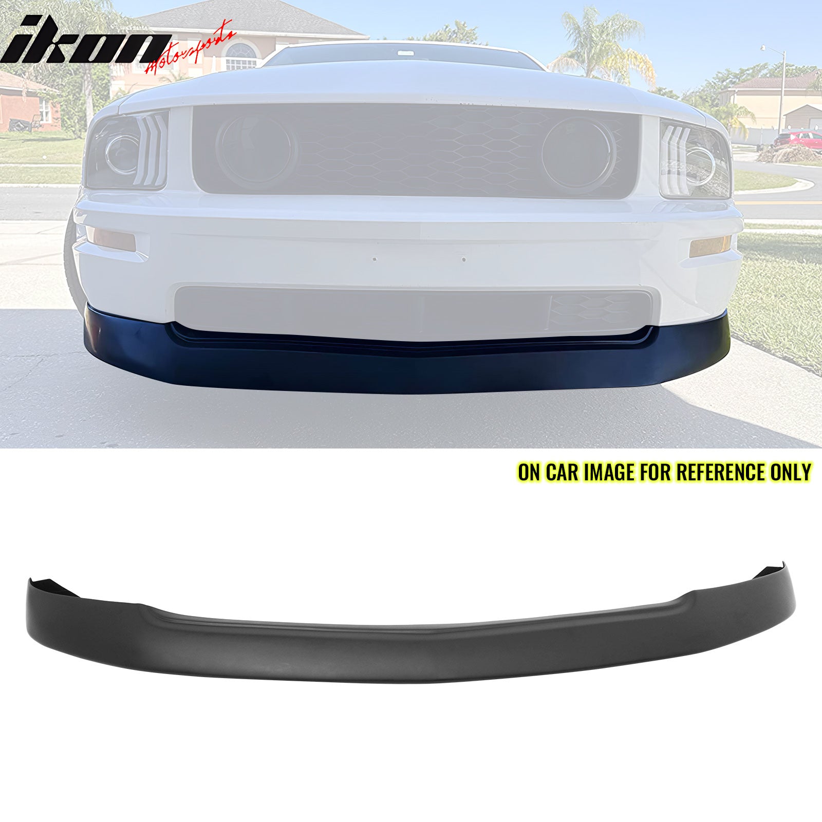 Fits 05-09 Ford Mustang GT V8 Front Bumper Lip Matte Black Spoiler 1PC ...