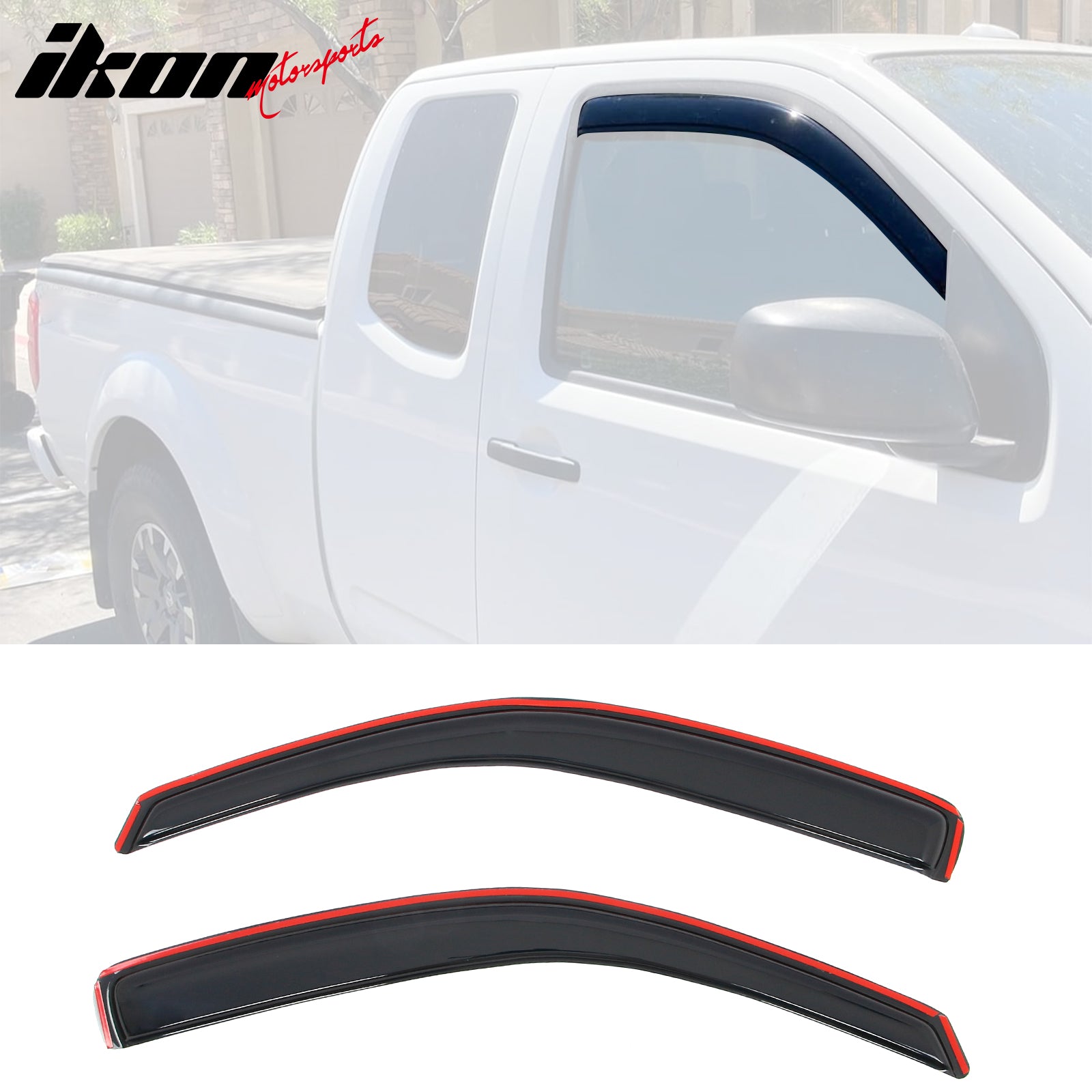Fits 05-21 Nissan Frontier King Cab Window Visor In-Channel Deflector ...