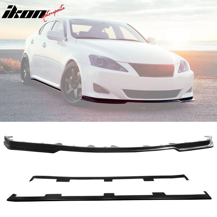 IKON MOTORSPORTS, Side Skirts + Front Bumper Lip Compatible with 2006 ...