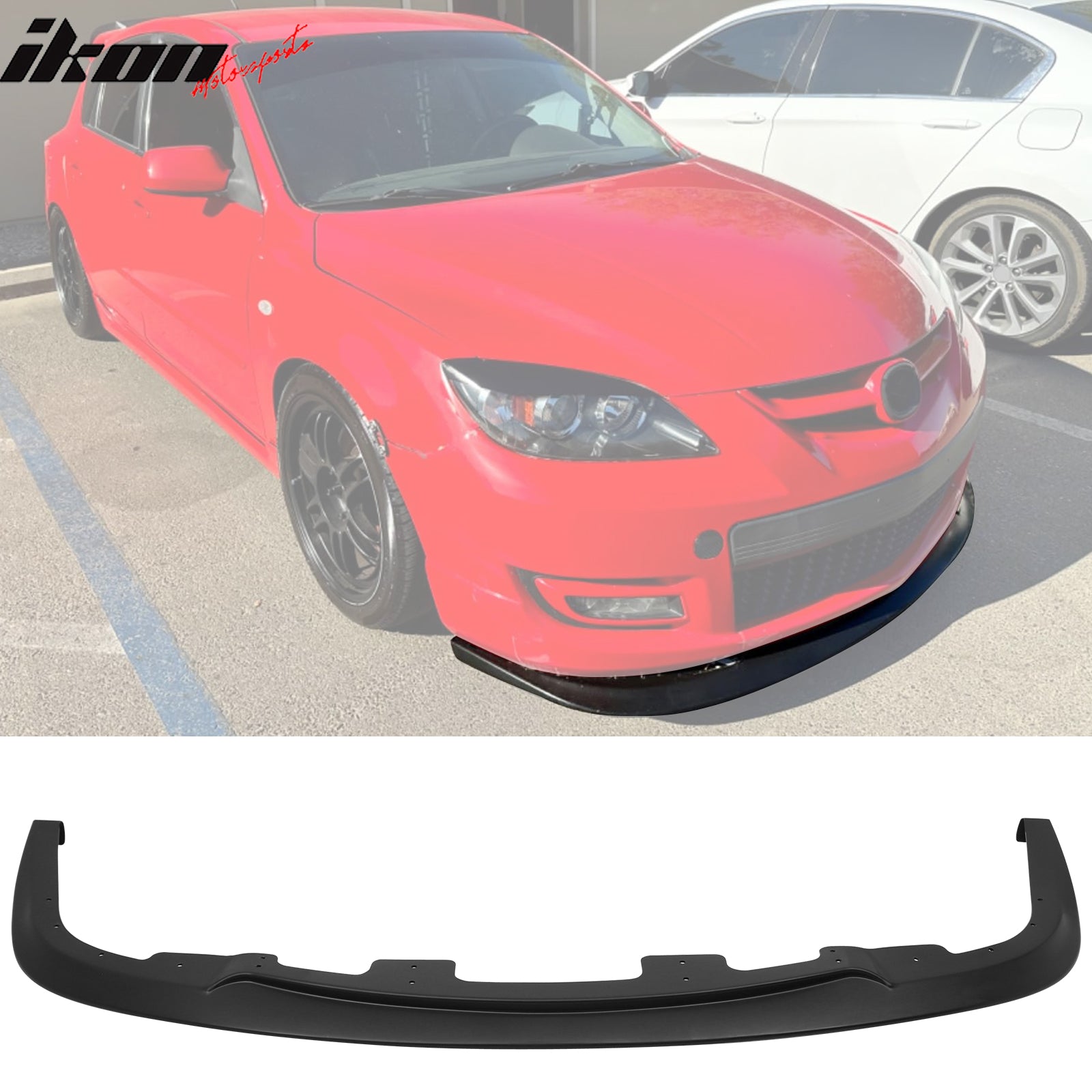 IKON MOTORSPORTS Front Bumper Lip, Compatible with 2007-2009 MazdaSpeed ...