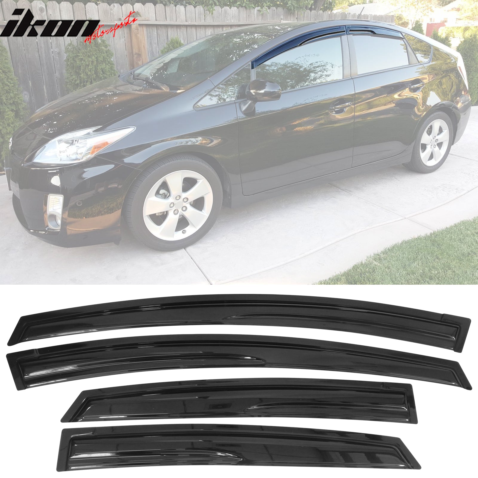 Fits 10-15 Toyota Prius XW30 Mugen Style Acrylic Window Visors 4PC Rain ...