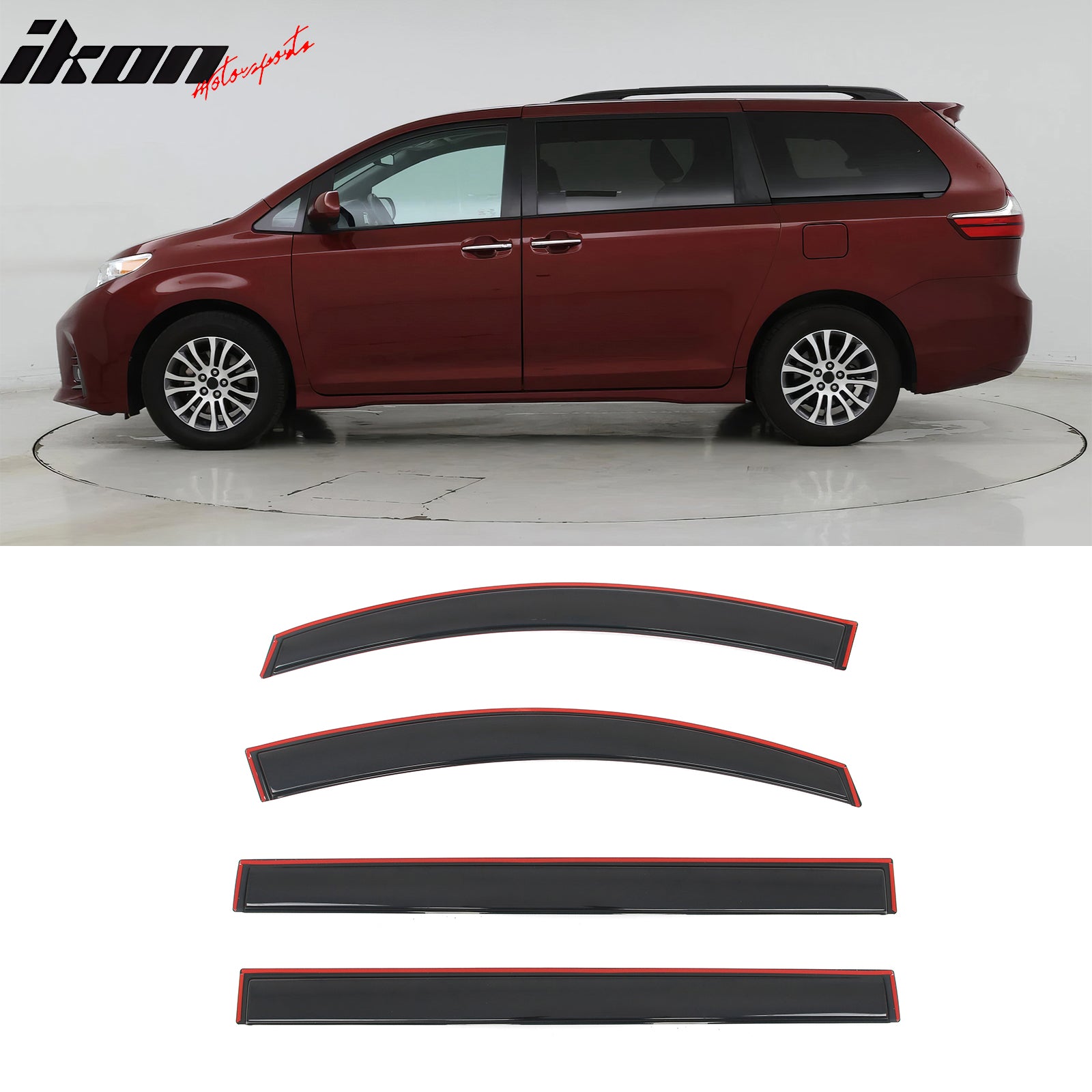Fits 11-20 Toyota Sienna In-Channel Window Visors Acrylic Rain Shade ...