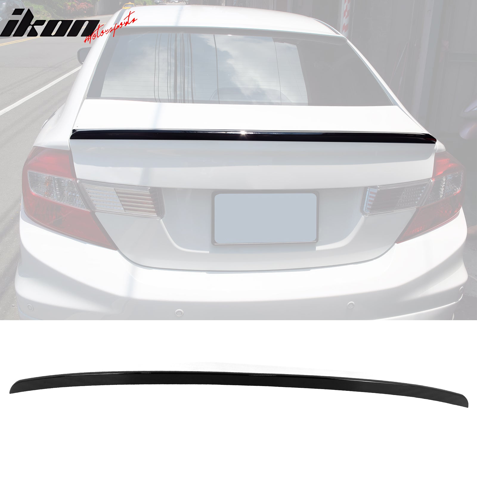 IKON MOTORSPORTS, Trunk Spoiler Compatible with 2012-2015 Honda Civic ...