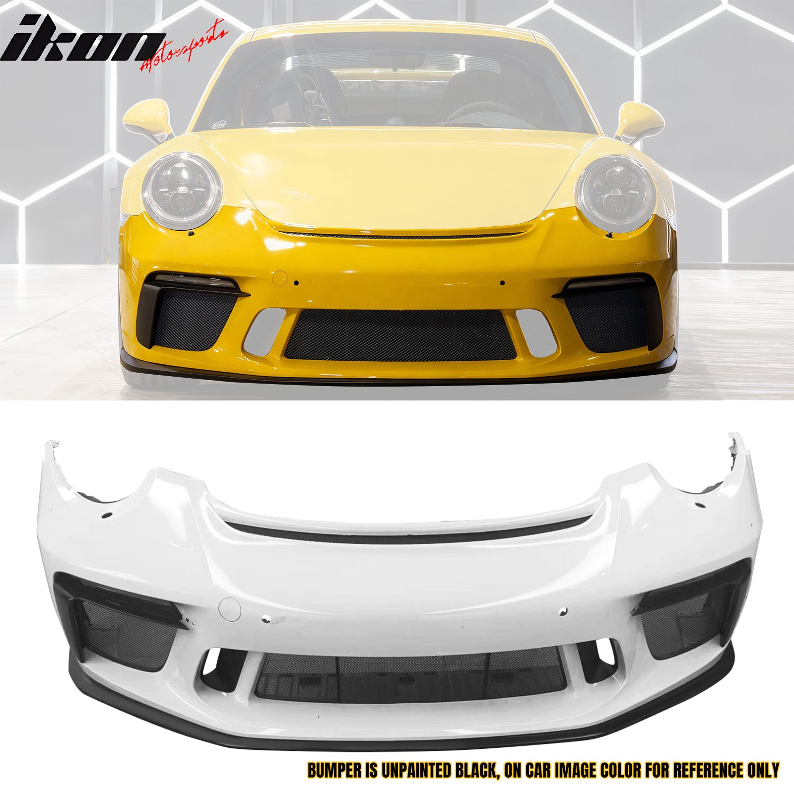 Fits 12-19 Porsche 911 GT3 Style Front Bumper Cover w/ DRL Upgrade 991 ...