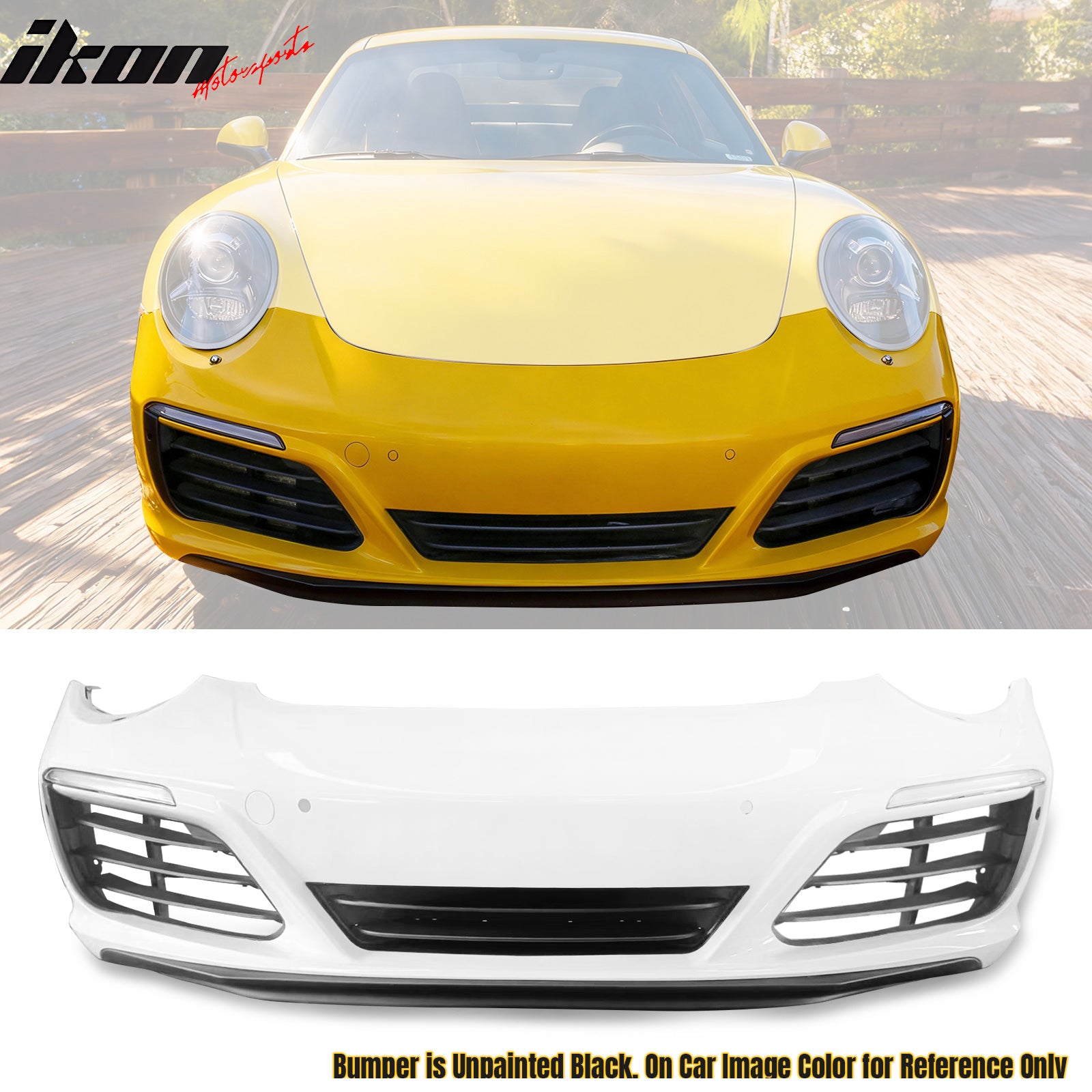 Fits 12-19 Porsche 911 OE Style Front Bumper Cover w/ DRL Upgrade 991.1 ...