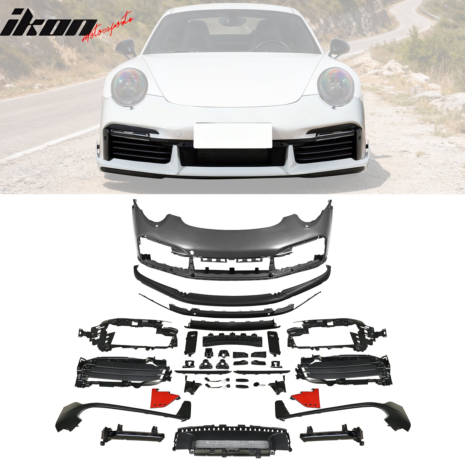 For 12-19 Porsche 911 Turbo SD Style Front Bumper Cover + DRL Upgrade ...