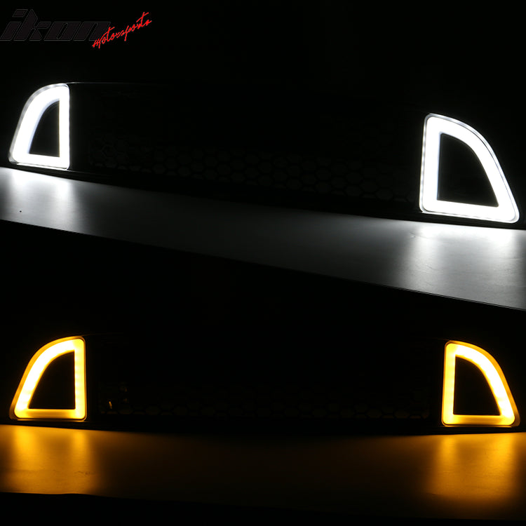Fits 13-14 Ford Mustang Non-Shelby Front Upper LED Light Grille ...