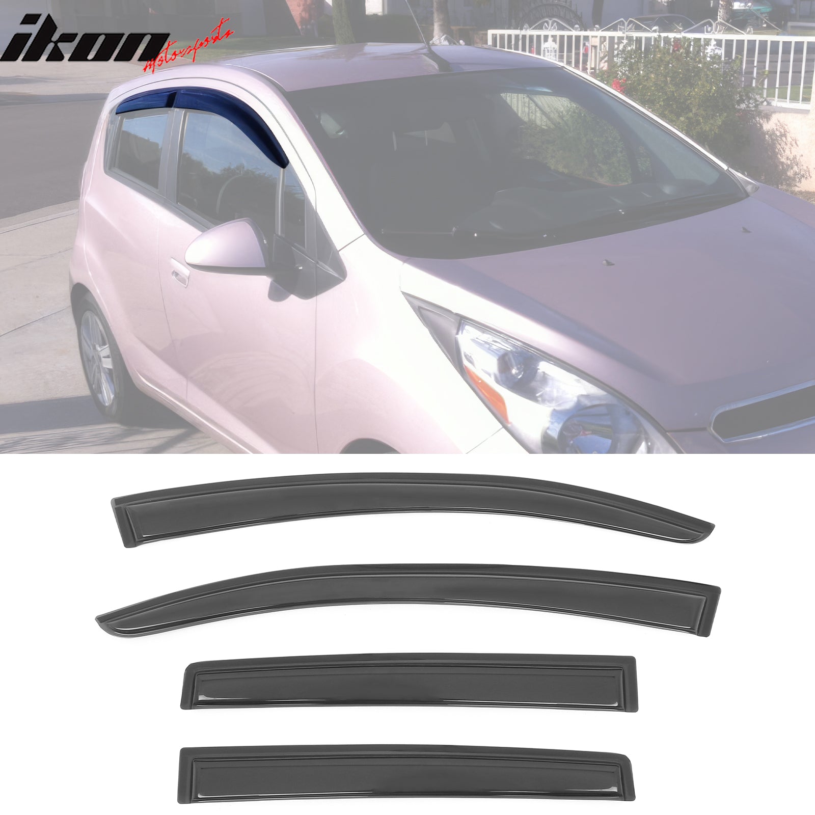 Fits 13-15 Chevy Spark Window Visors Acrylic Sun Guard Rain Deflector ...
