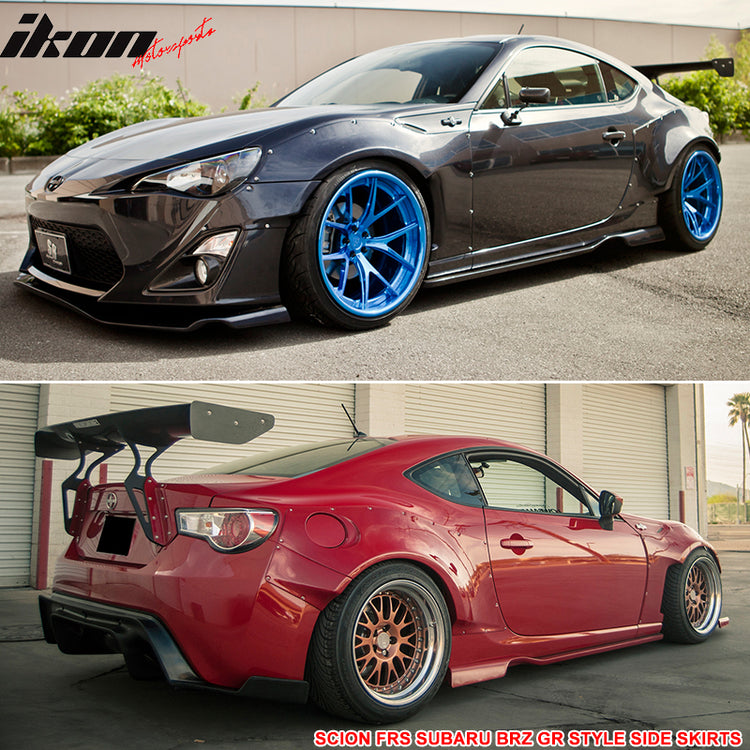IKON MOTORSPORTS, Side Skirts Compatible With 2013-2016 Scion FR-S/2013 ...