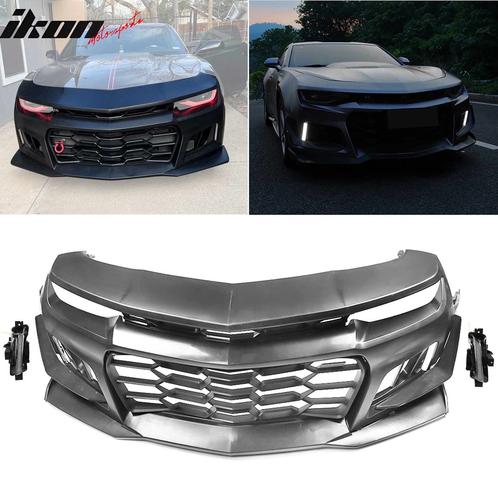 Fits 14-15 Chevy Camaro 1LE Style PP Front Bumper Conversion w/ Yellow ...
