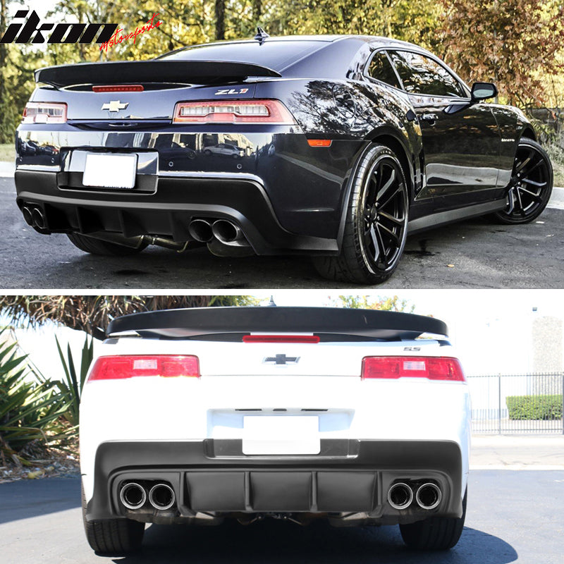 Fits 14-15 Chevy Camaro ZL1 Rear Diffuser Bumper Lip Lower Valance PP ...