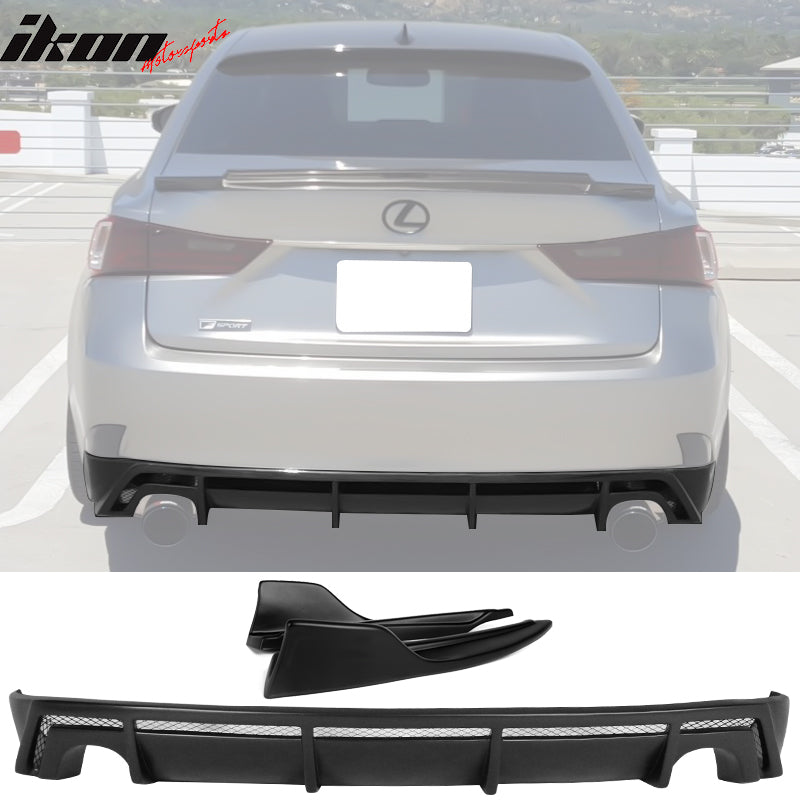 IKON MOTORSPORTS Rear Diffuser + Splitter Lip Compatible With 2014-2016 ...