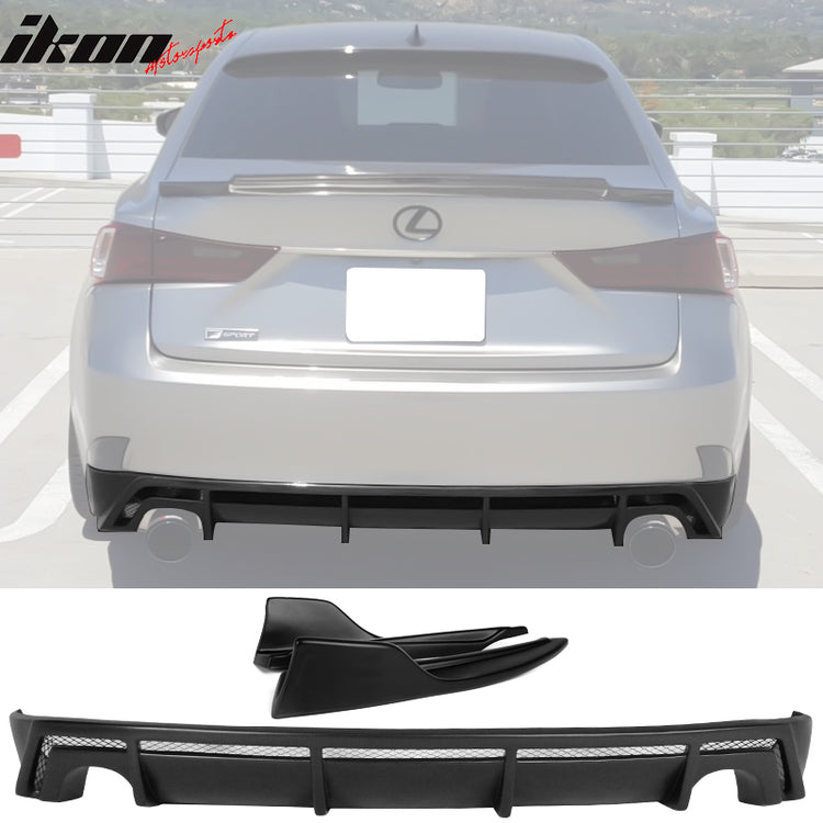 IKON MOTORSPORTS Rear Diffuser + Splitter Lip Compatible With 2014-2016 ...