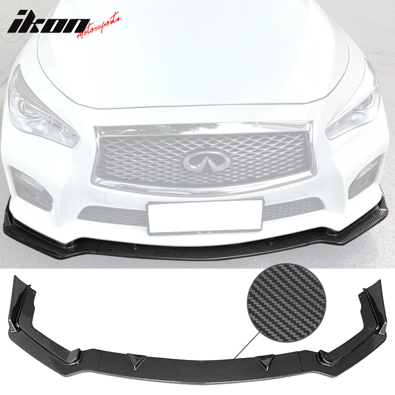 Fits 14-17 Infiniti Q50 Sport Model Only Carbon Fiber Print 3PC Front ...
