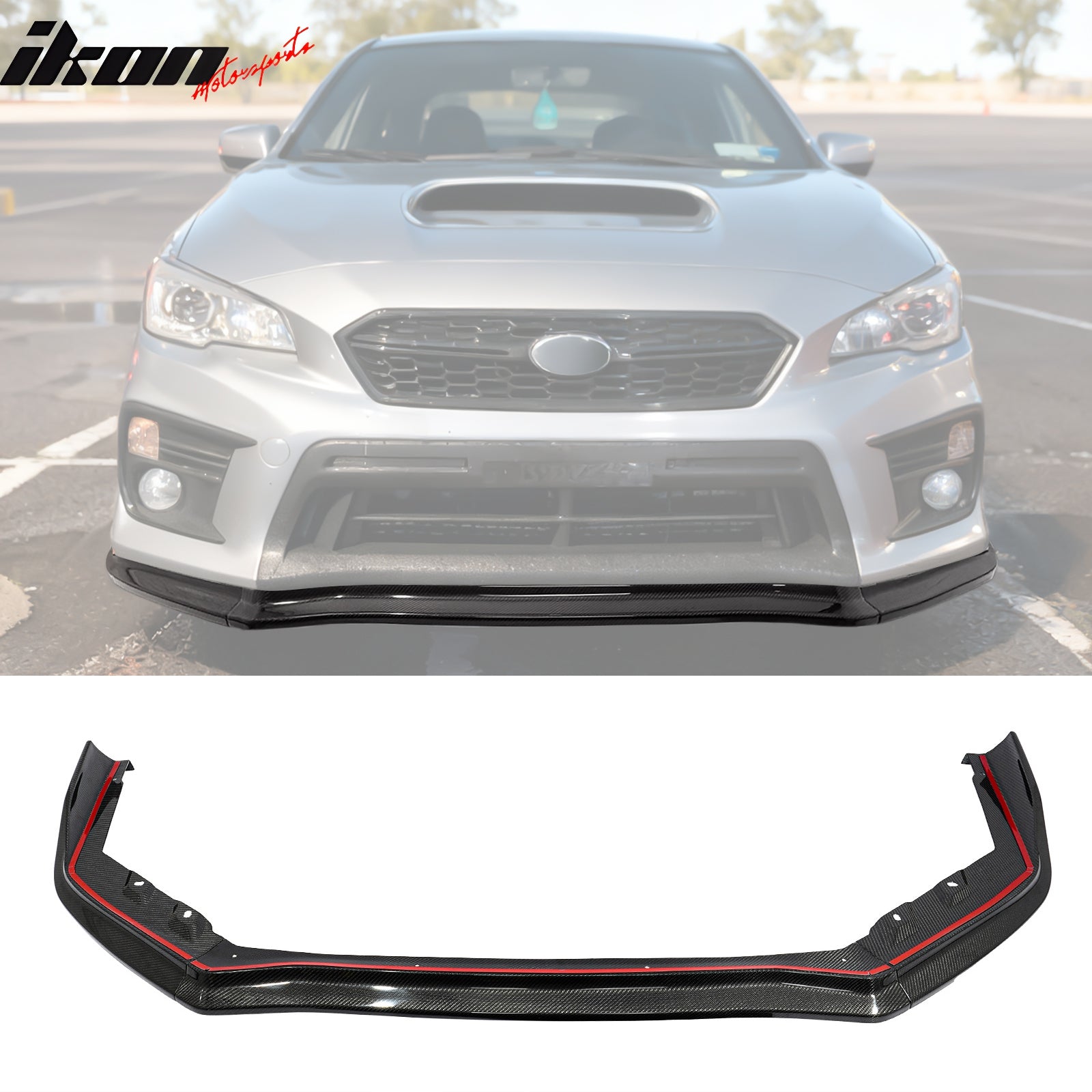 For 15-21 Subaru WRX STI CS Style Real Carbon Fiber Front Bumper Lip ...