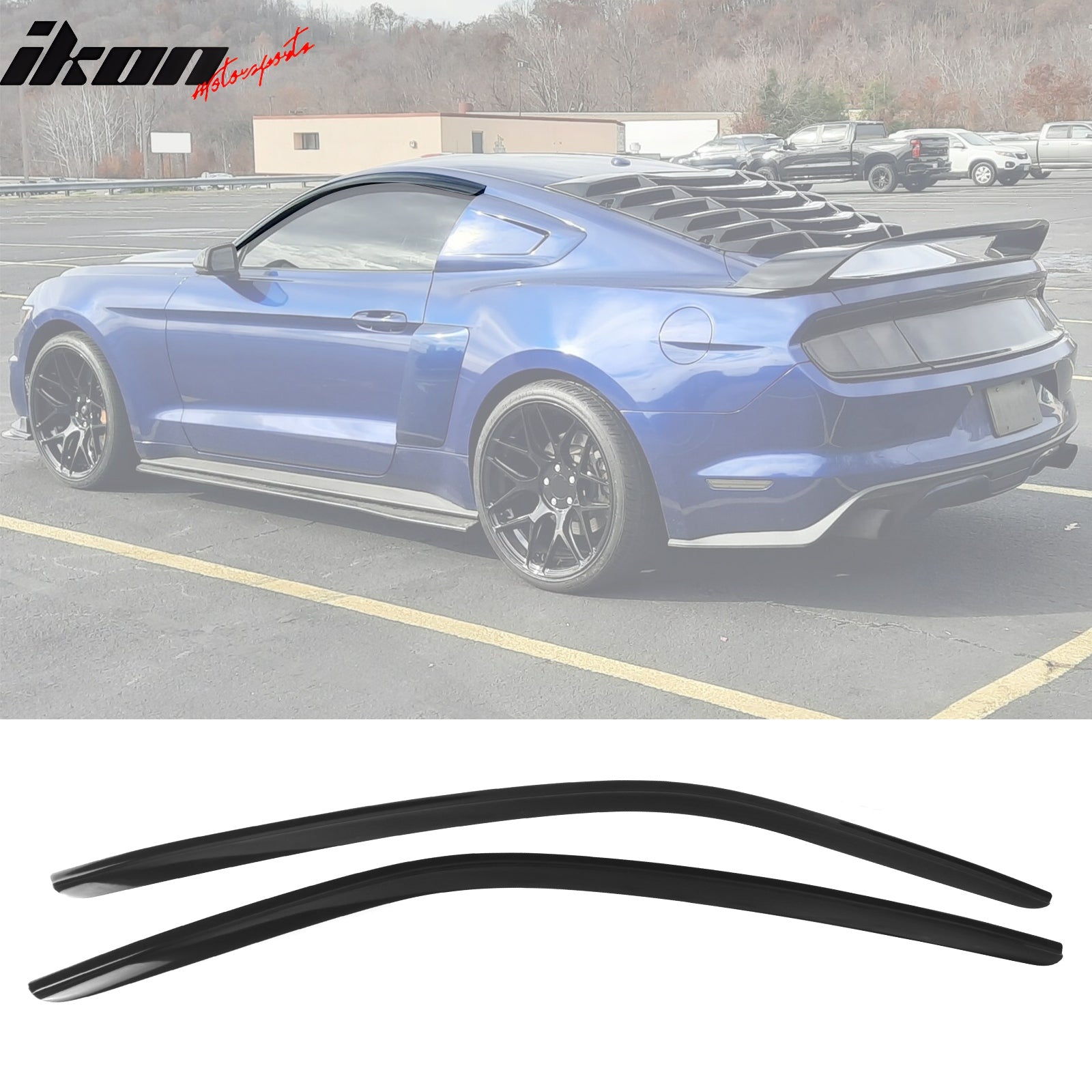 Smoke Tinted Window Visors for Ford Mustang Coupe - Slim Design, Easy ...