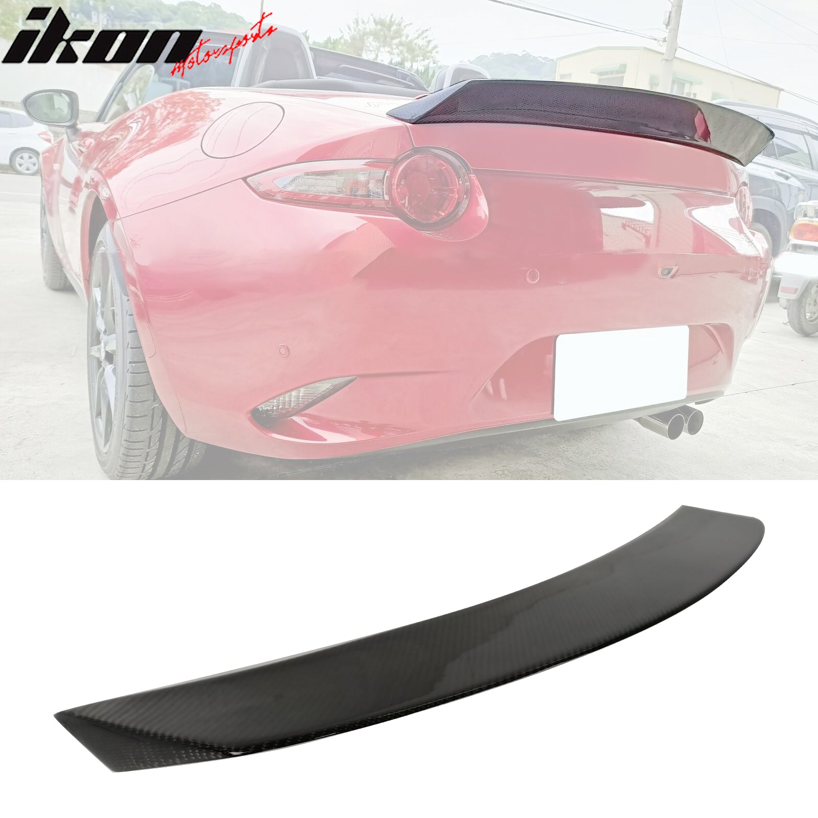 Fits 16-25 Mazda MX-5 Miata 4th V Style Rear Trunk Spoiler Wing Carbon ...