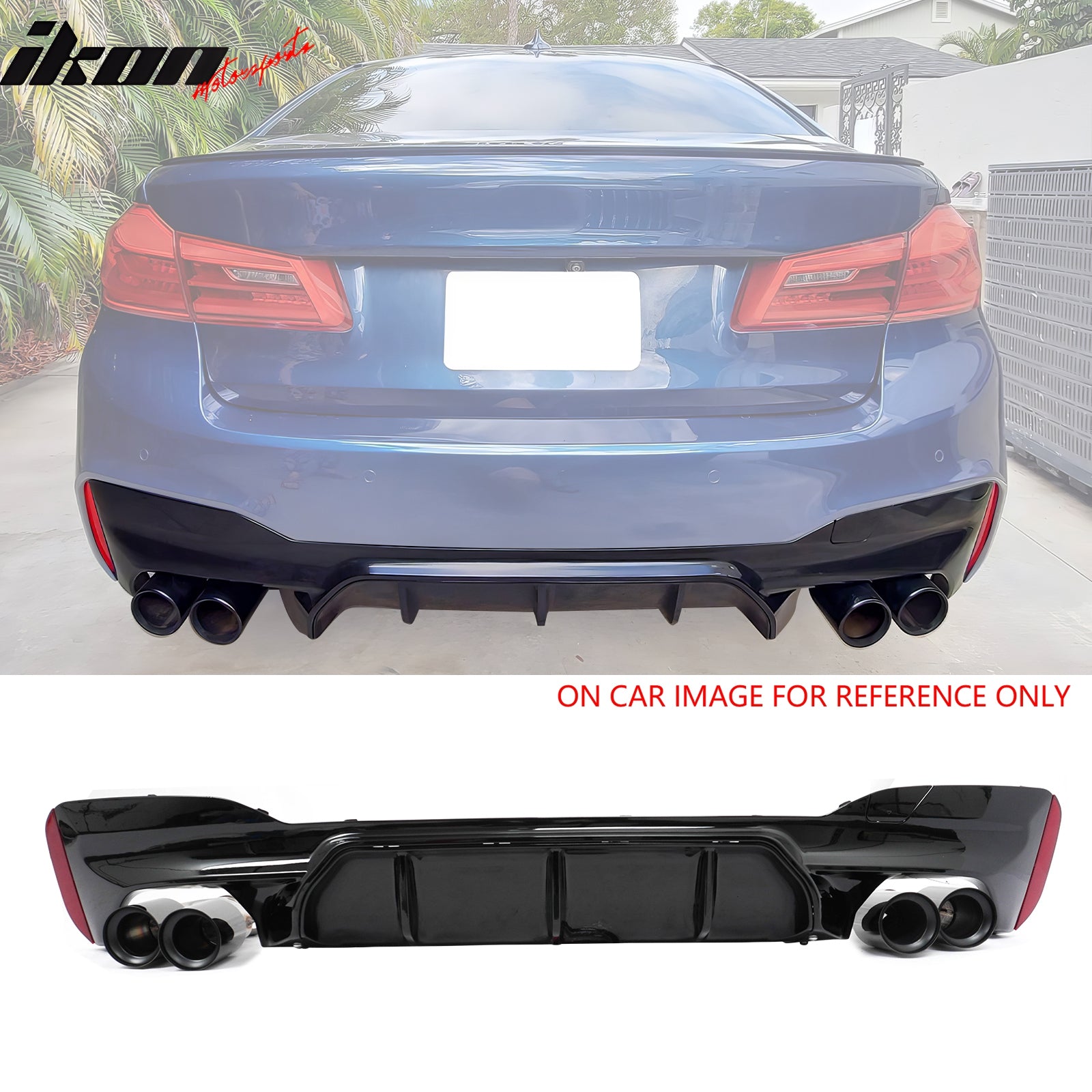 BMW G30 Competition Rear Diffuser Black Quad Tips – Ikon Motorsports