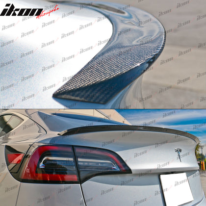 IKON MOTORSPORTS, Rear Spoiler Wing for 2017-2023 Tesla Model 3, IKON ...
