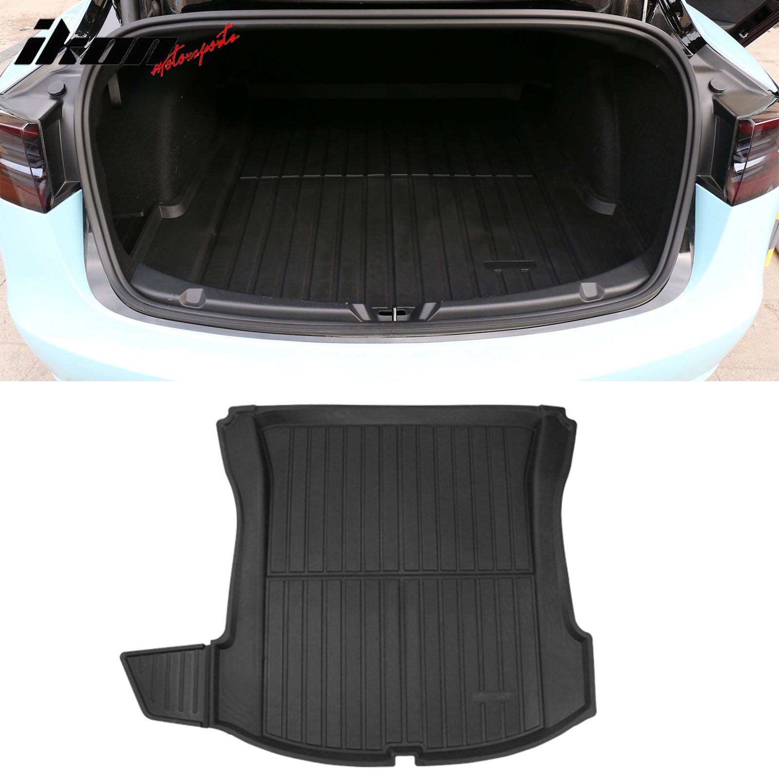 Fits 17-23 Tesla Model 3 Rear Trunk Mat Cargo Carpet Liner W/ Ear ...