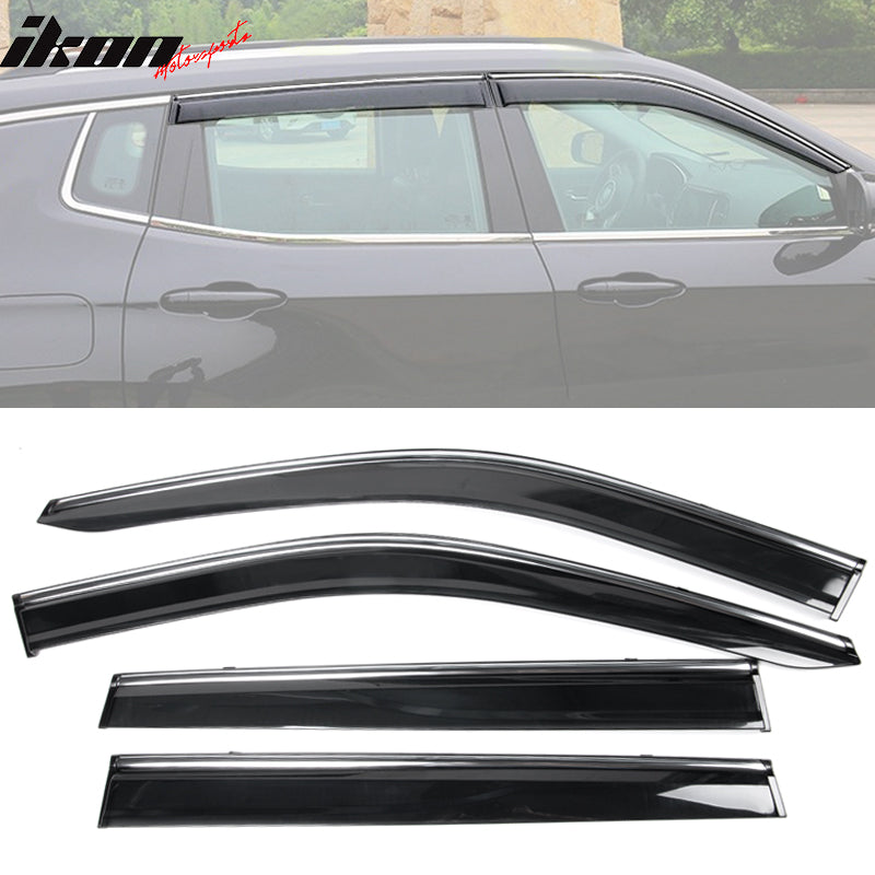 IKON MOTORSPORTS, Window Visor Compatible With 2017-2025 Jeep Compass ...