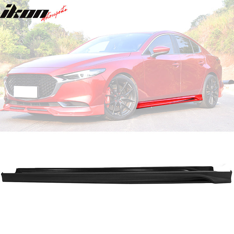 Fits 19-20 Mazda 3 Sedan 4DR Side Skirts Extension Rocker Panel Matte ...