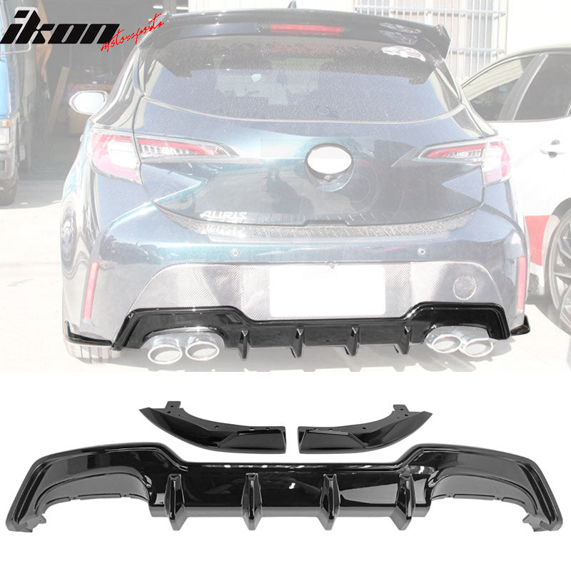 IKON MOTORSPORTS, Rear Diffuser & Aprons Compatible with 2019-2022 ...