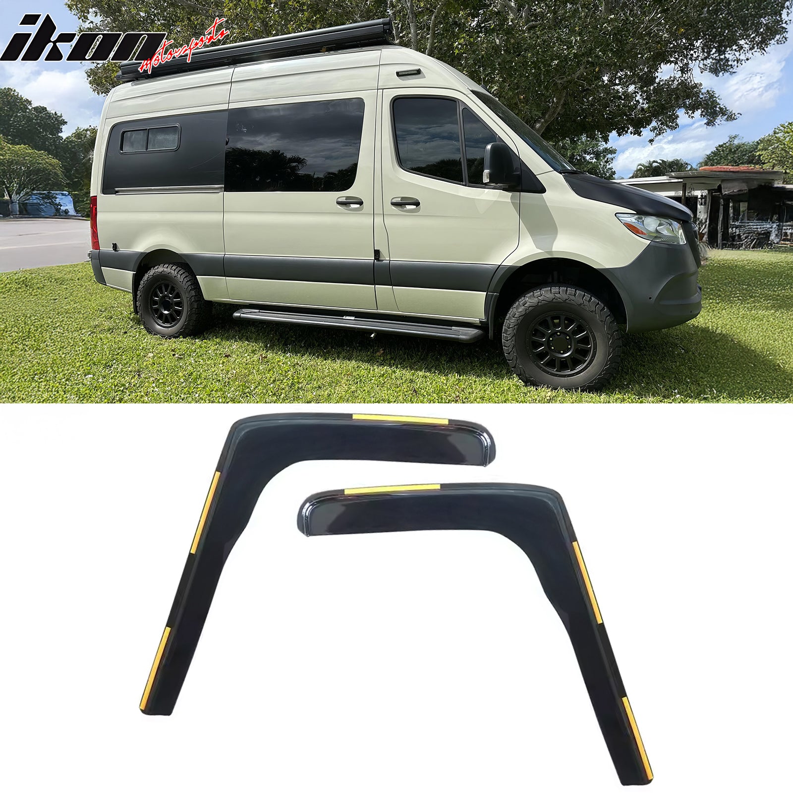 Fits 19-25 -Benz W907 Sprinter In-Channel Window Visors Vent Rain ...