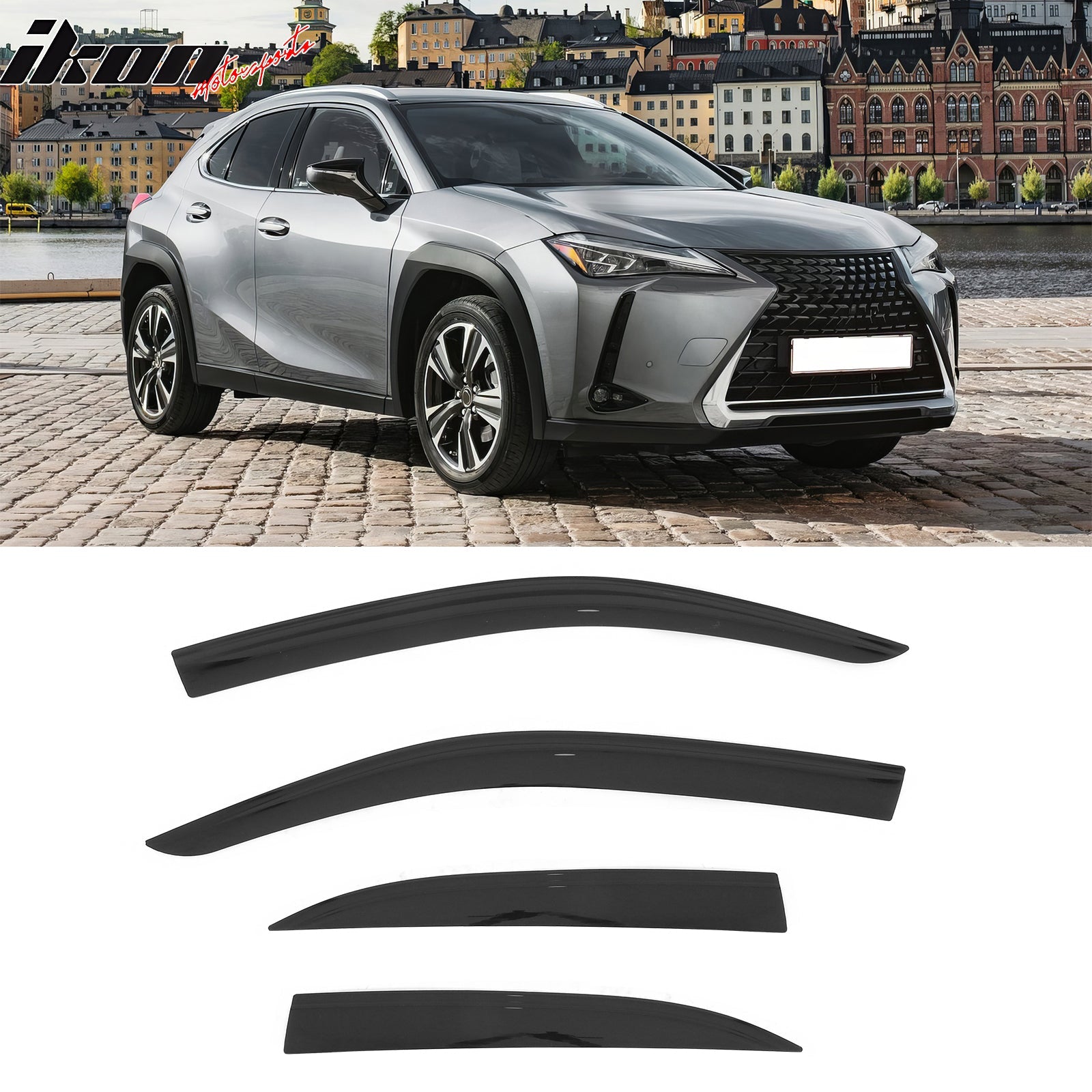 IKON MOTORSPORTS Tape on Low Profile Window Visors, Compatible with ...