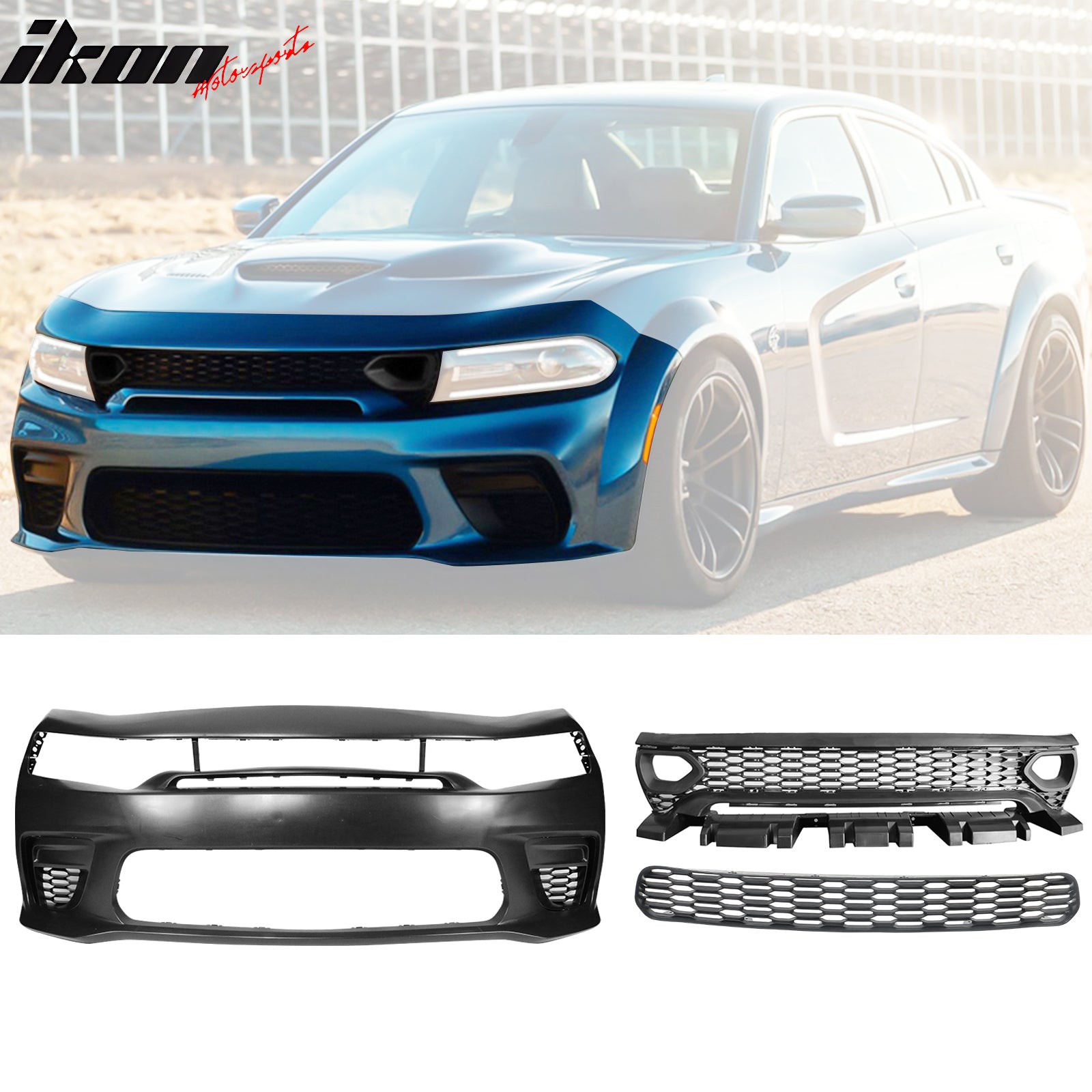 Buy Best Dodge Charger Widebody Style Front Bumper Cover W/ SRT Grille ...