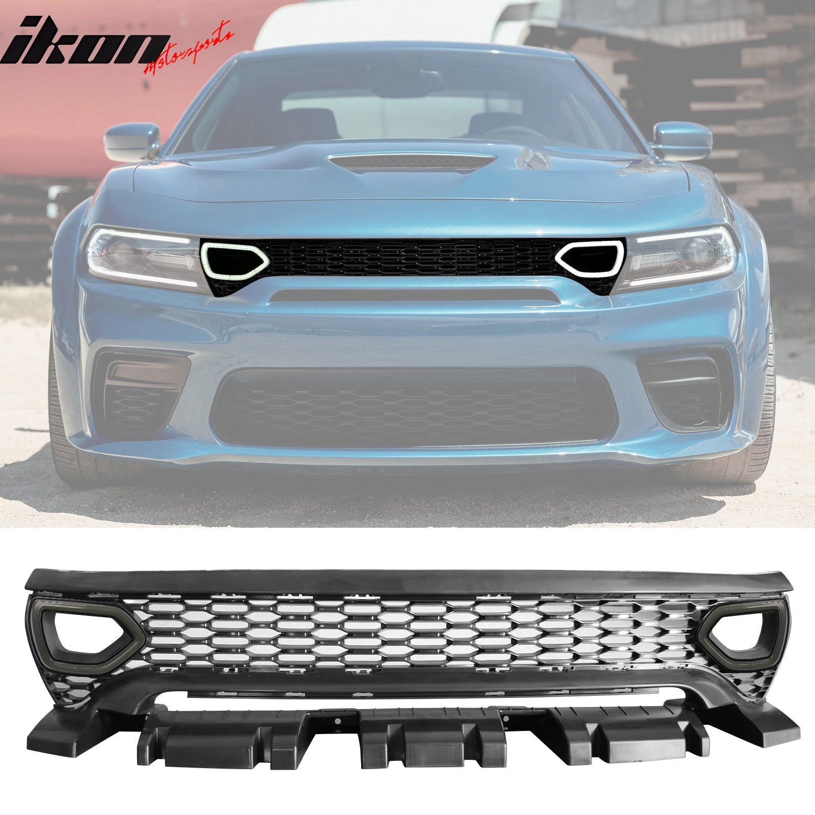 IKON MOTORSPORTS, Front Grille W/ Lights Lamp Compatible with 2020-2023 ...