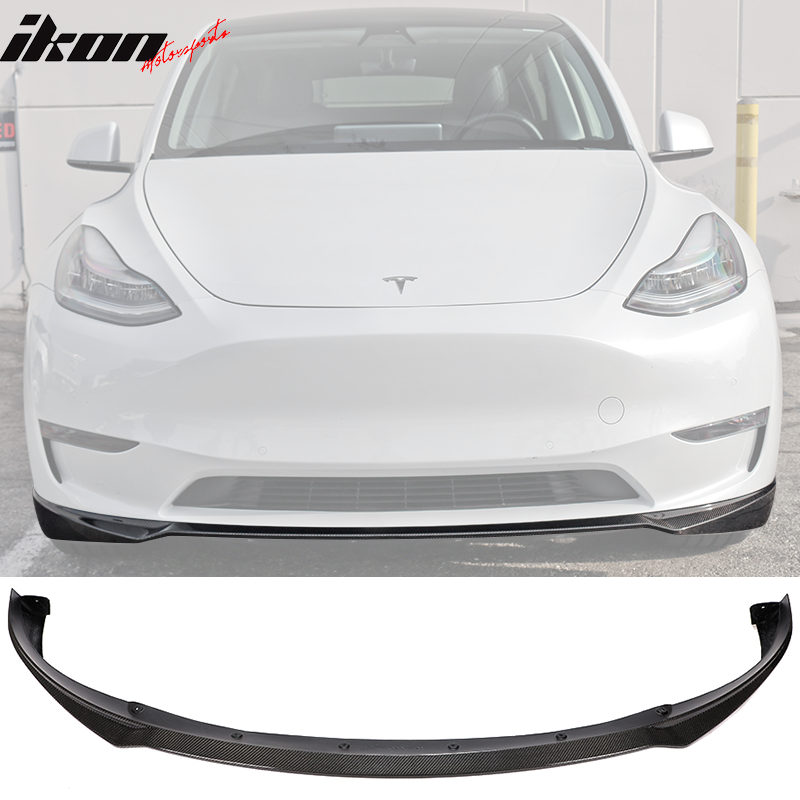 Tesla Model Y Front Lip Spoiler 2020-2024 – Carbon Fiber IKON Design ...